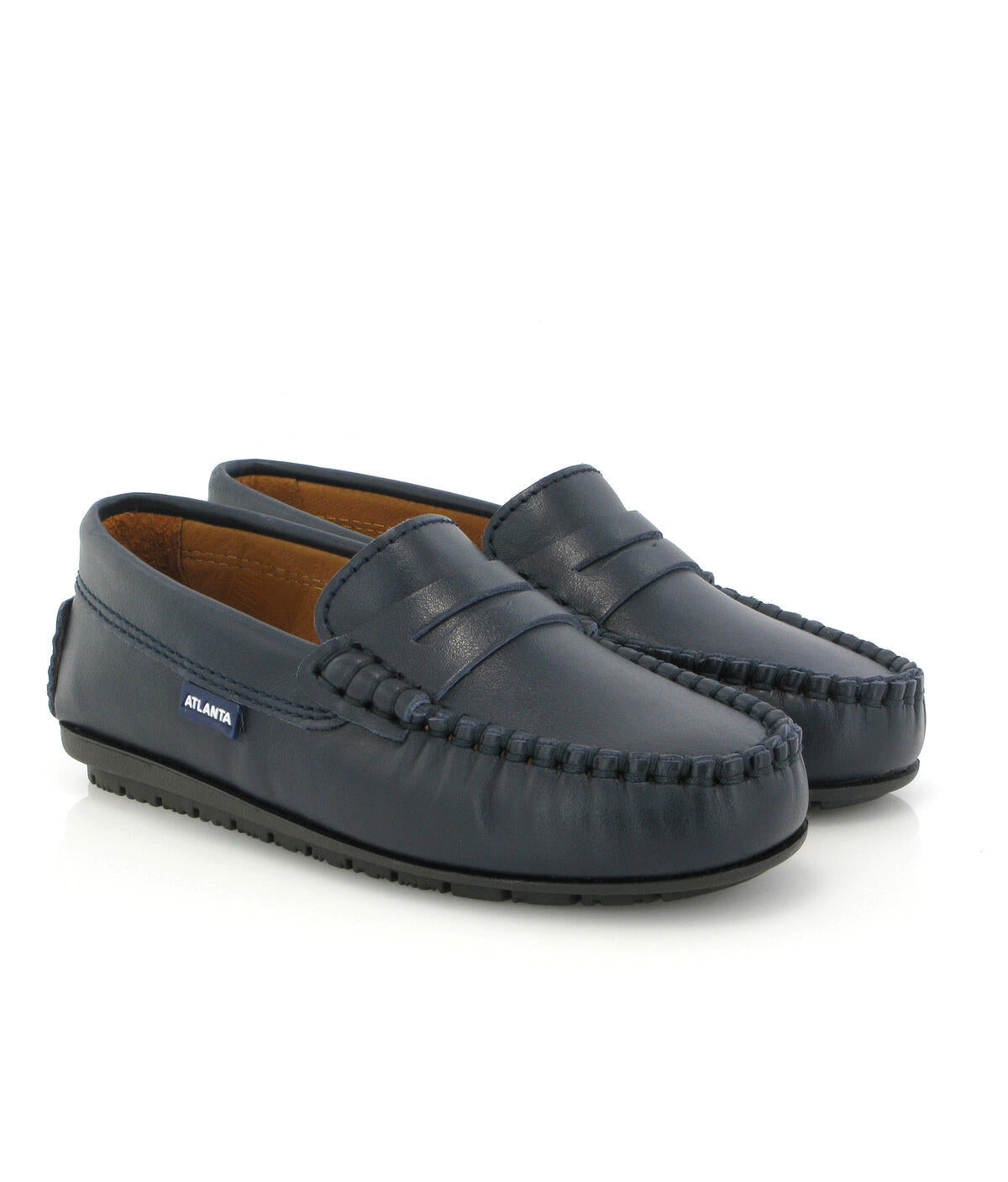 Atlanta Blue Navy Smooth Penny Loafer – Hal Shoes New Jersey